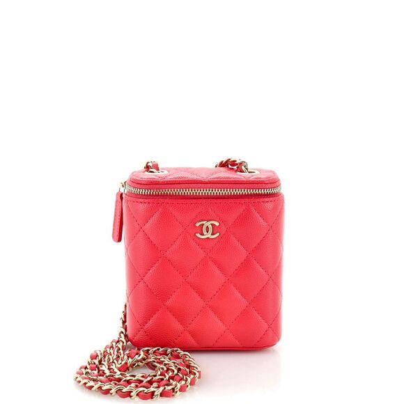 CHANEL | Bags | Chanel Vertical Classic Vanity Case With Chain Quilted ...